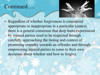 Empathy in the process of forgiveness | PPTX