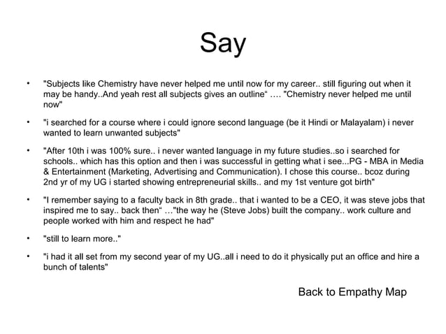 Empathy map & problemstatement - Design Thinking Action Lab | PPT