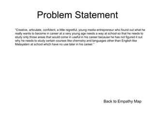 Empathy map & problemstatement - Design Thinking Action Lab | PPT