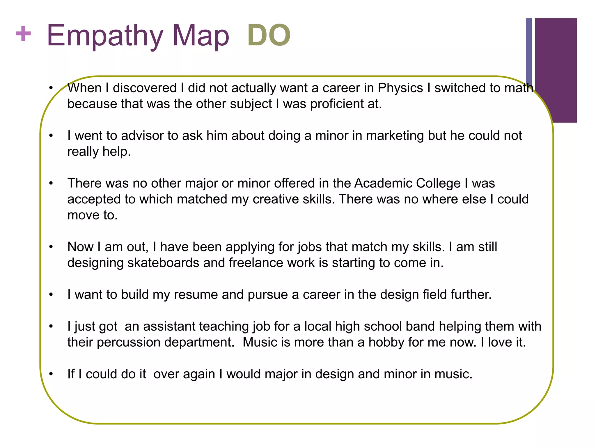 Stanford Design Thinking Lab - Empathy Map Submission_Wendy Elman | PPTX