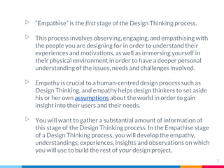 Design Thinking : Empathising | PPTX