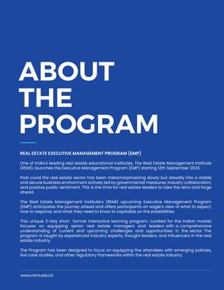 Real Estate Executive Management Program | PDF | Real Estate Industry ...