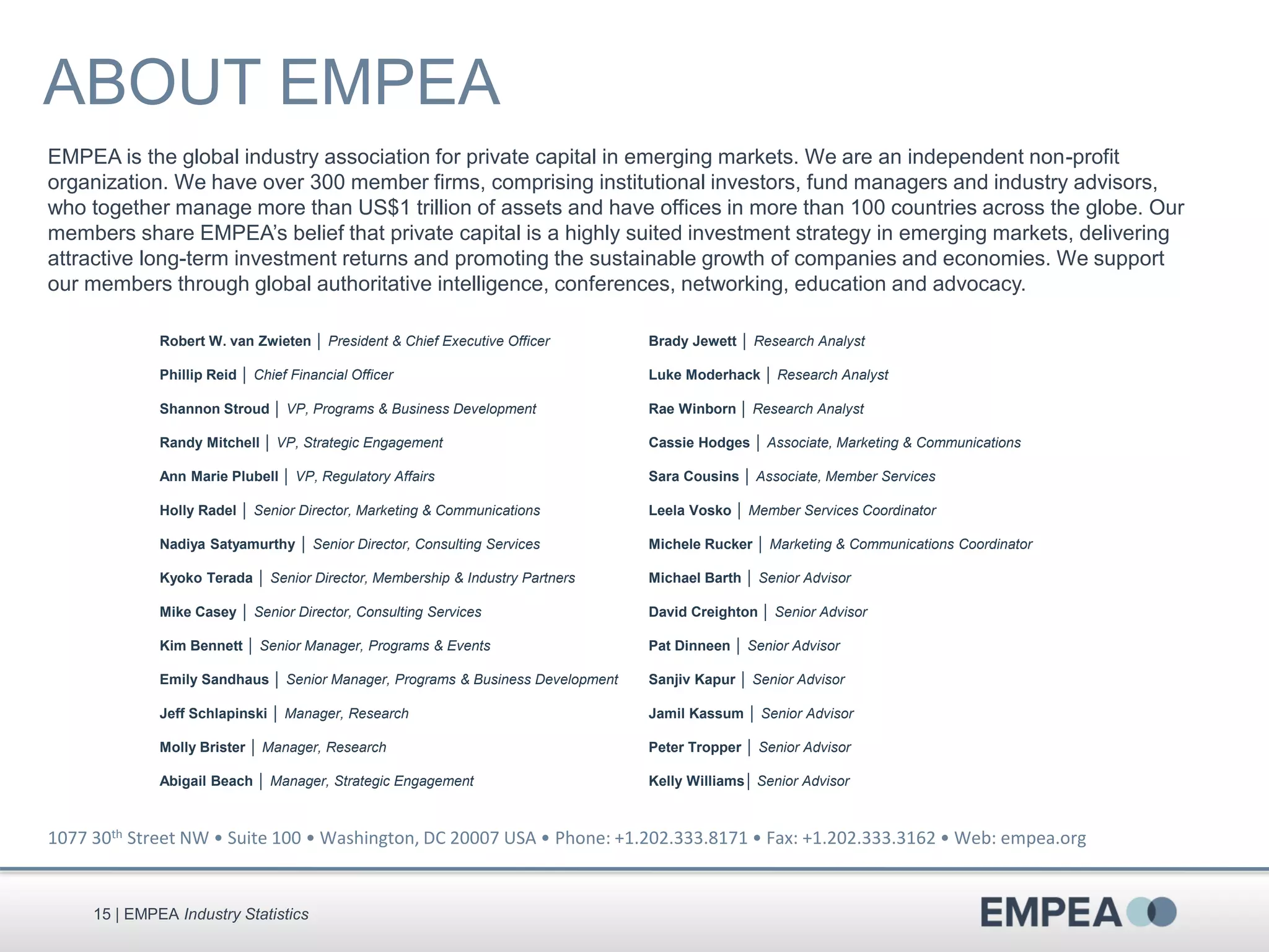 EMPEA Industry Statistics Year End 2015- Official Public | PPTX