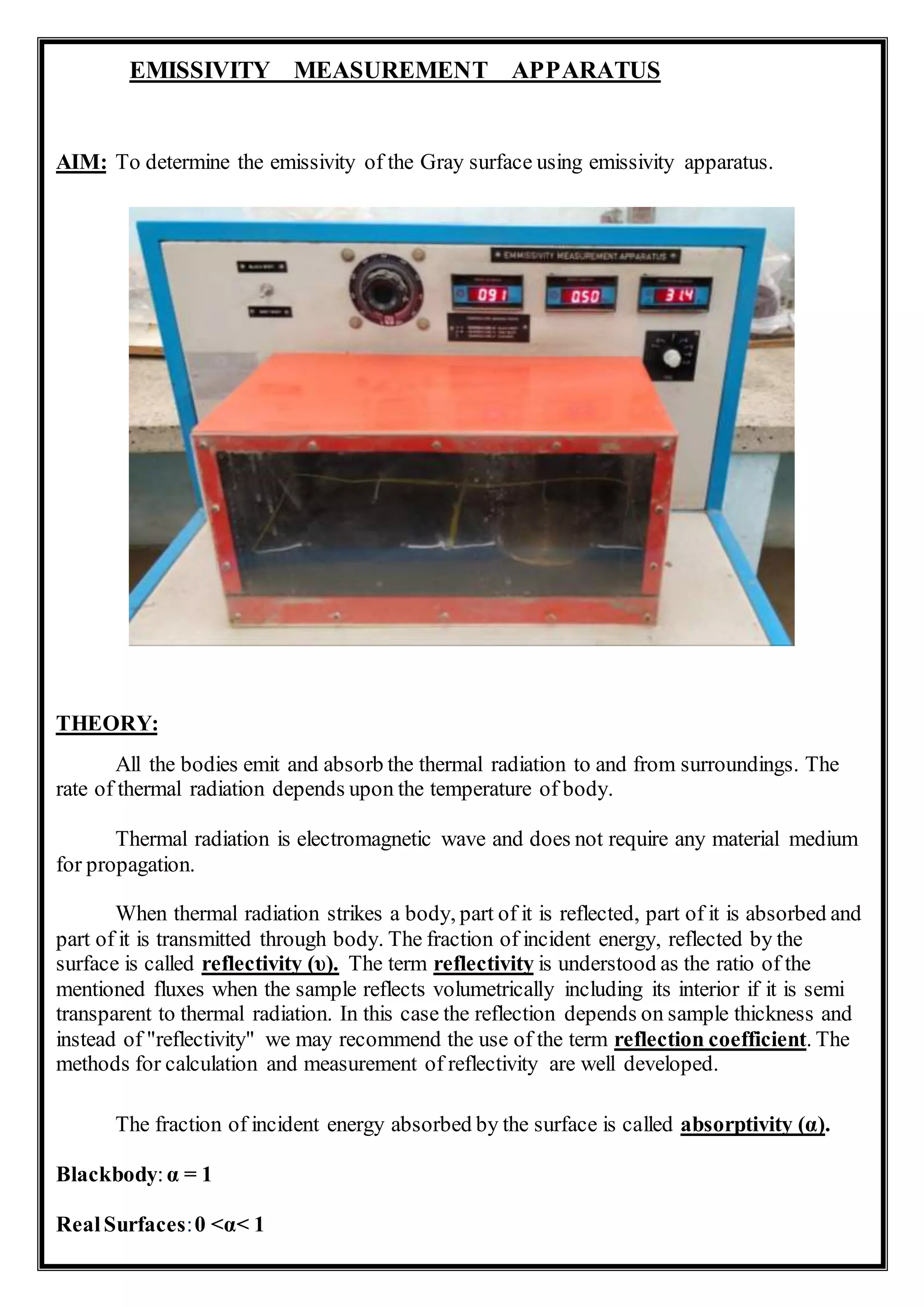 Emissivity Measurement Apparatus | DOCX