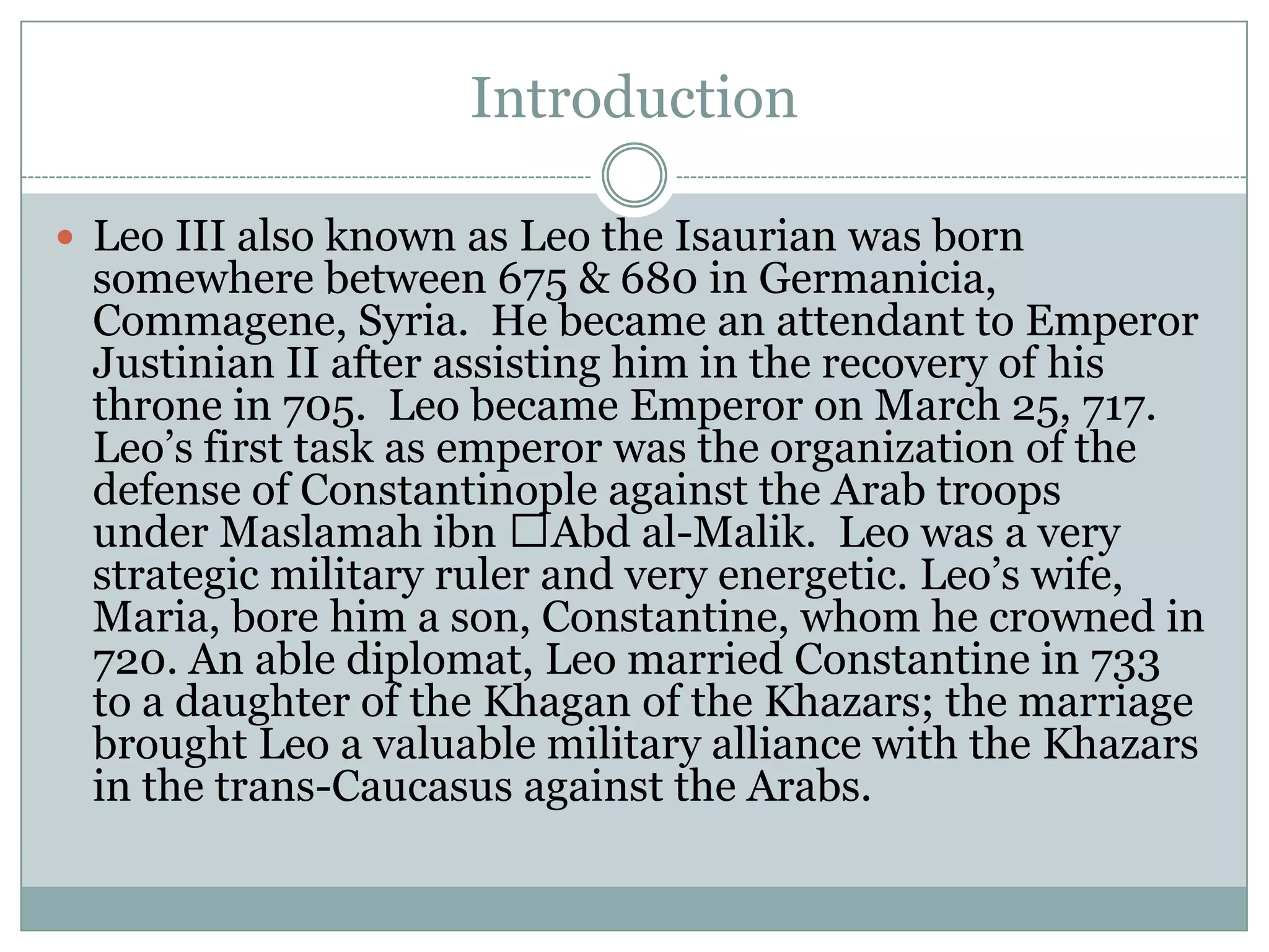 Emperor leo iii (1) | PPTX