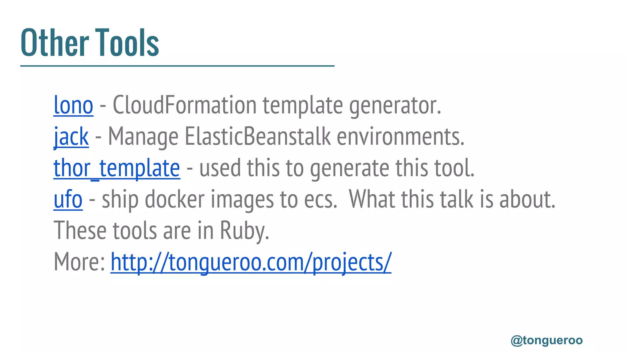Ufo Ship for AWS ECS | PPT
