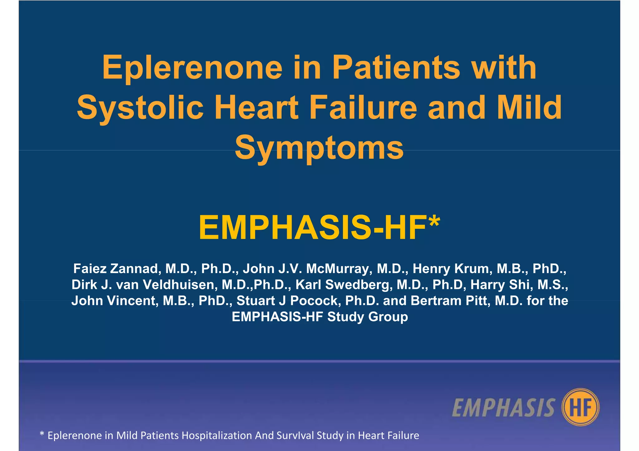 AHA: EMPHASIS-HF Trial | PDF
