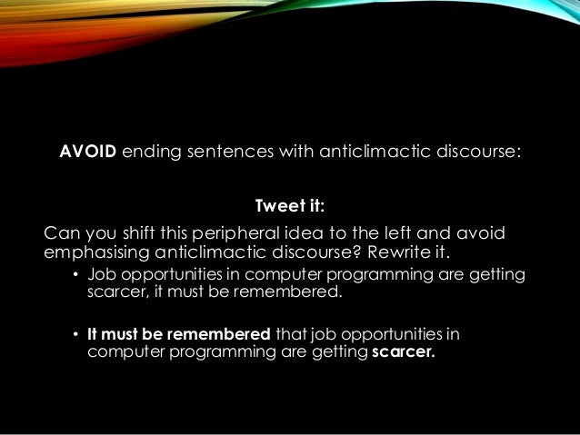 Emphasis: Sentence Stucture