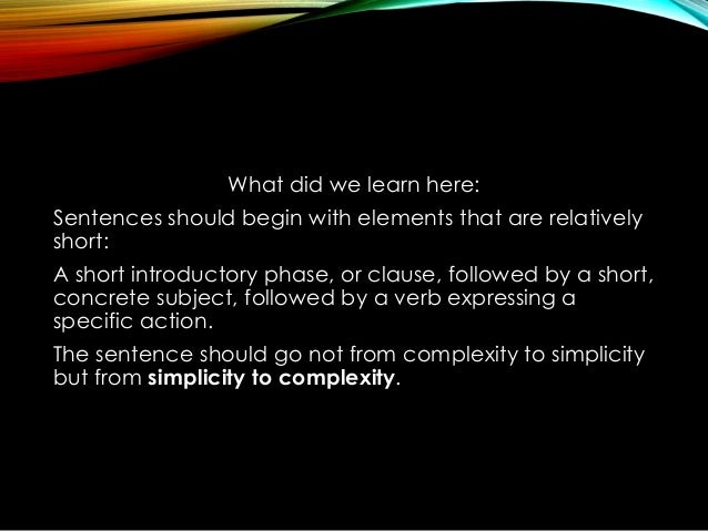 Emphasis: Sentence Stucture