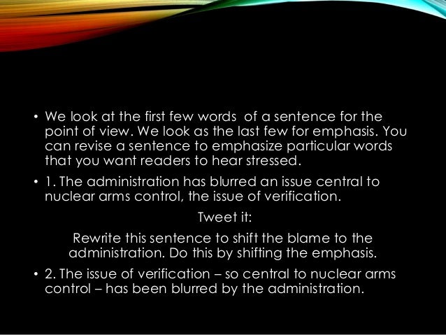 Emphasis: Sentence Stucture