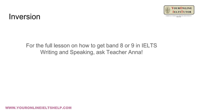 Emphatic Sentence Structures (Inversion) | PPTX