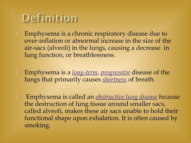 Emphysema (C.O.P.D.) | PPT | Lung and Respiratory Health | Diseases and ...