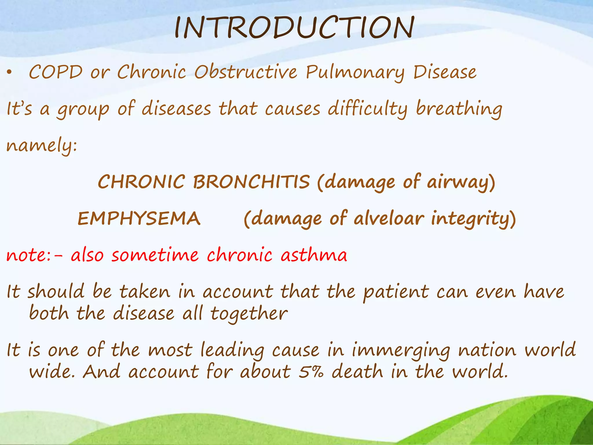 COPD (chronic obstructive pulmonary disease) | PPTX