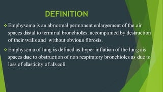 NURSING MANAGEMENT OF PATIENT WITH EMPHYSEMA .PPT
