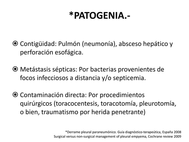 EMPIEMA PLEURAL 2022 aguda y cronico de | PPT