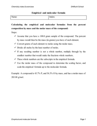 Empirical and molecula formula | DOCX