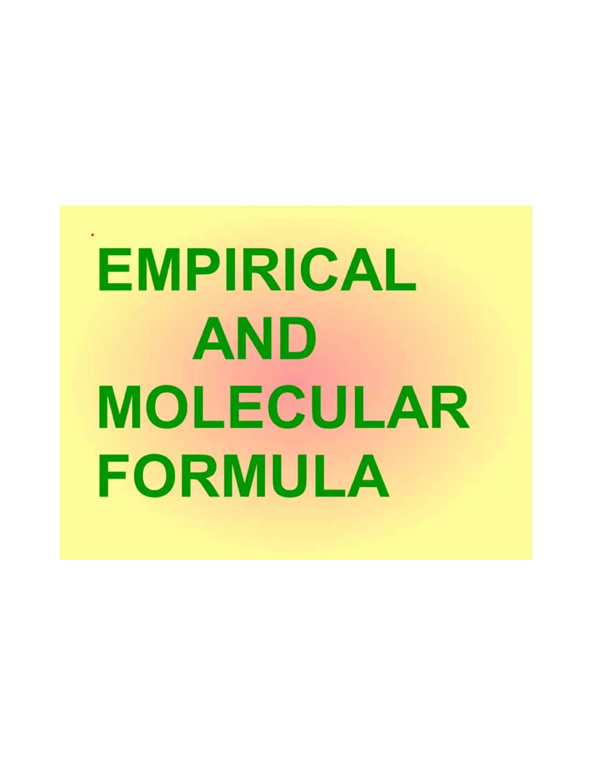 Empirical and molecular formula | PDF