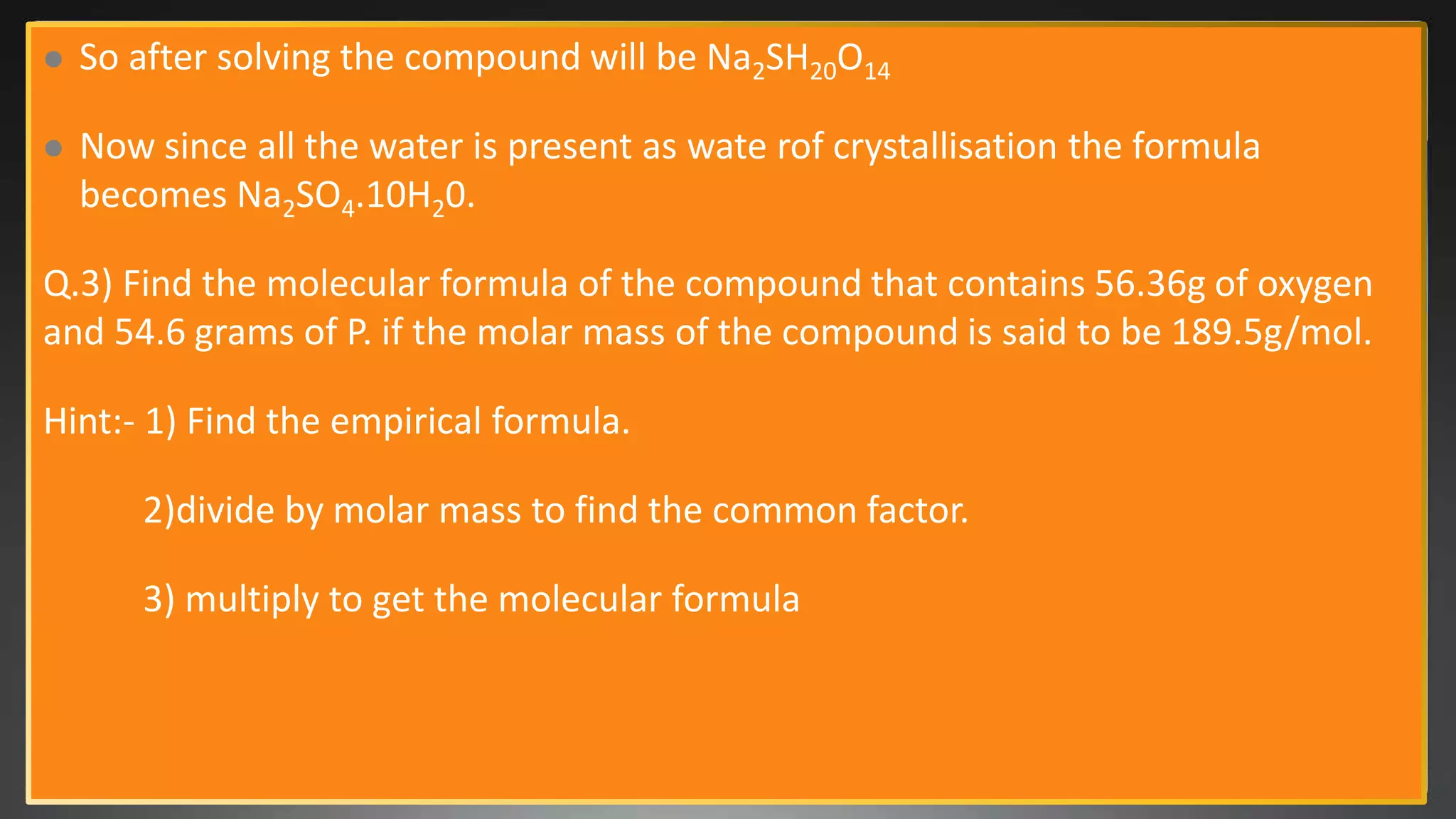 Empirical and molecular formula class 11 | PPTX