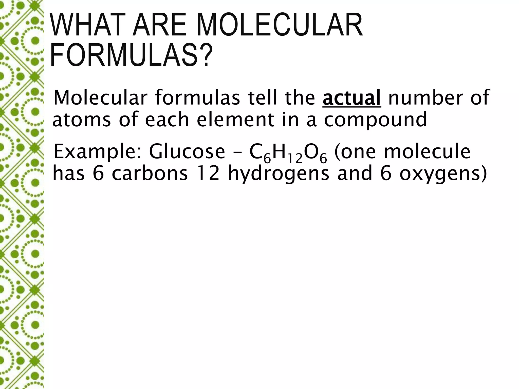 Empirical and molecular formulas | PPTX