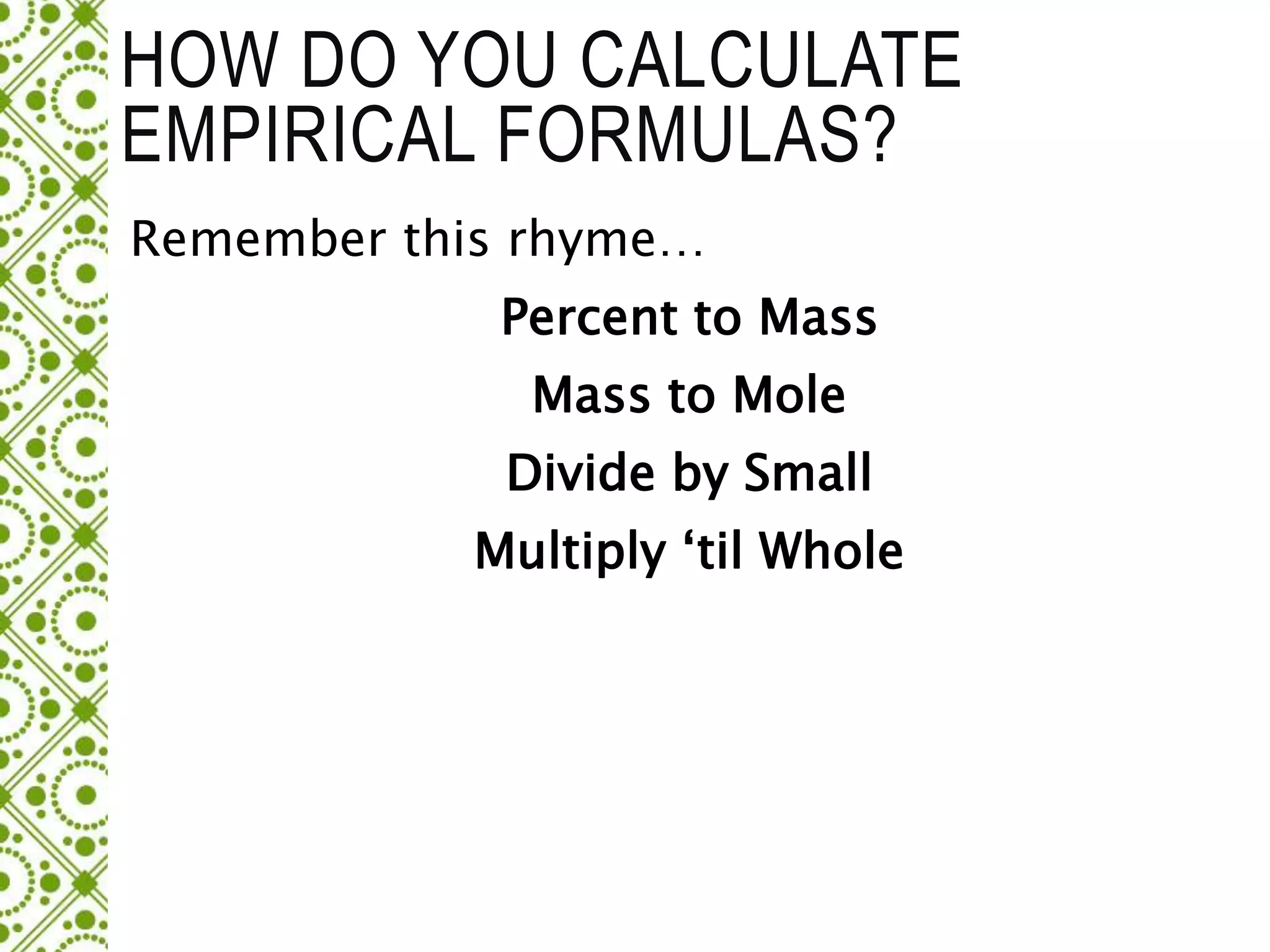 Empirical and molecular formulas | PPTX