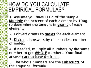 Empirical and molecular formulas | PPTX