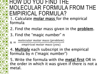 Empirical and molecular formulas | PPTX
