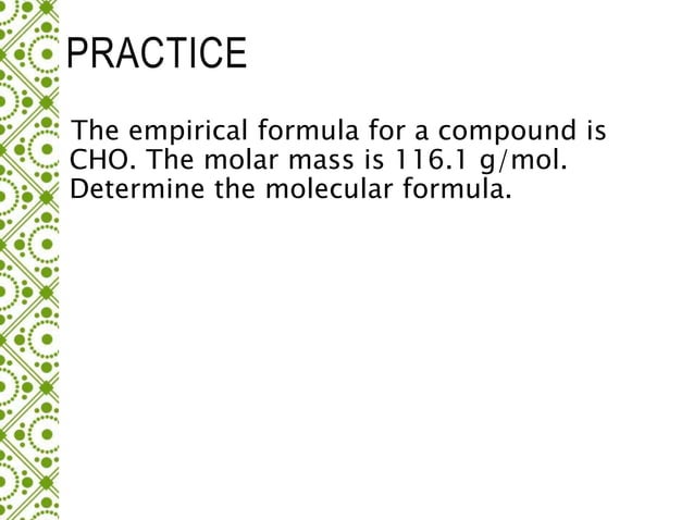 Empirical and molecular formulas | PPTX | Chemistry | Science