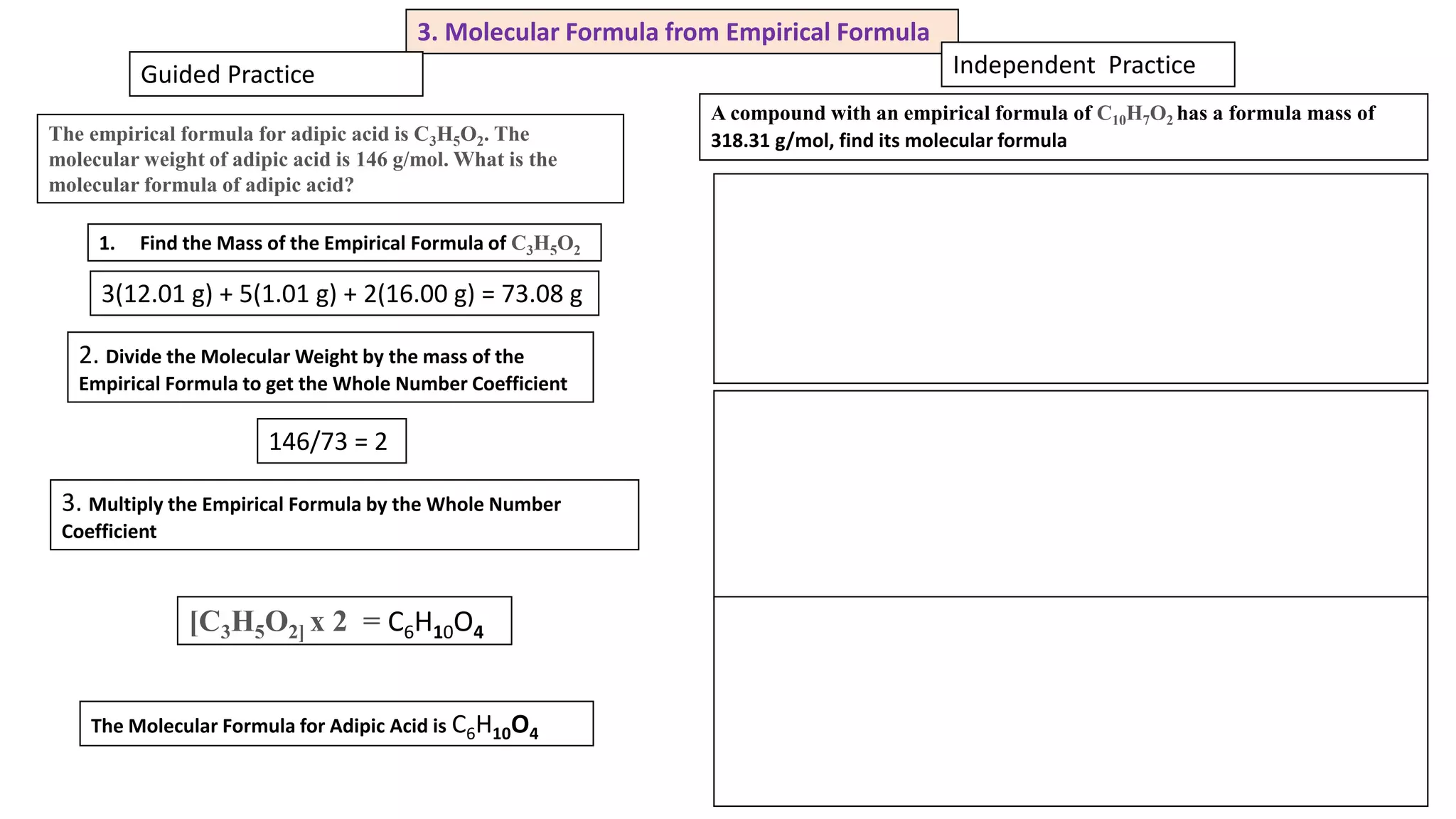 Empirical and molecular formulas | PPTX
