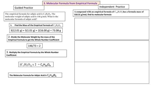 Empirical and molecular formulas | PPTX