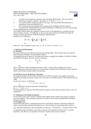 Empirical modeling of nigerian exchange rate volatility | PDF