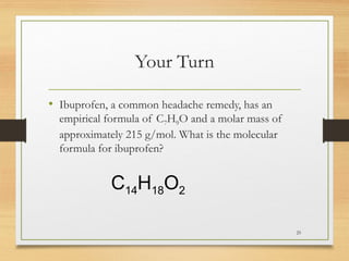Empirical & Molecular Formulas of Compounds | PPT