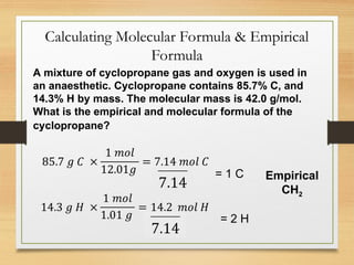 Empirical & Molecular Formulas of Compounds | PPT