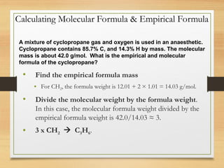 Empirical & Molecular Formulas of Compounds | PPT