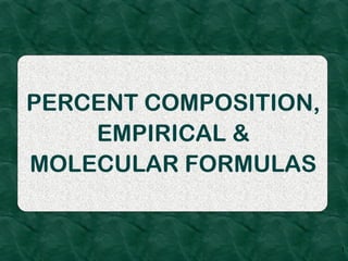 Empirical, molecular formulas & % Composition | PPT