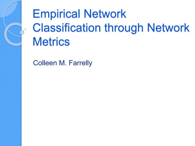 Empirical Network Classification | PPT