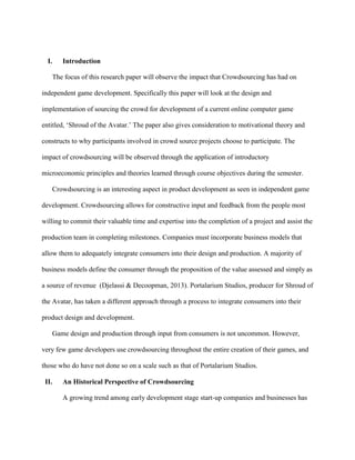 Crowdsourcing Independent Game Development: A Design Process | PDF