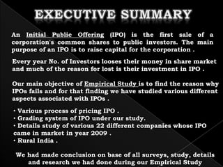 Critical Analysis of Reasons of IPO failure | PPT