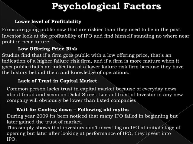 Critical Analysis of Reasons of IPO failure | PPT