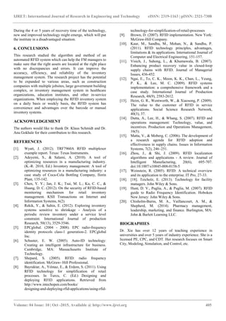 Empirical study of an automated inventory management system with bayesian inference algorithm ...