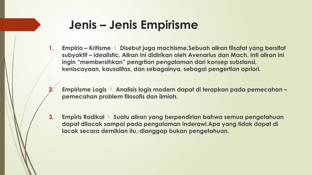 Empirisme untuk mengenal terciptanya pengetahuan | PPT