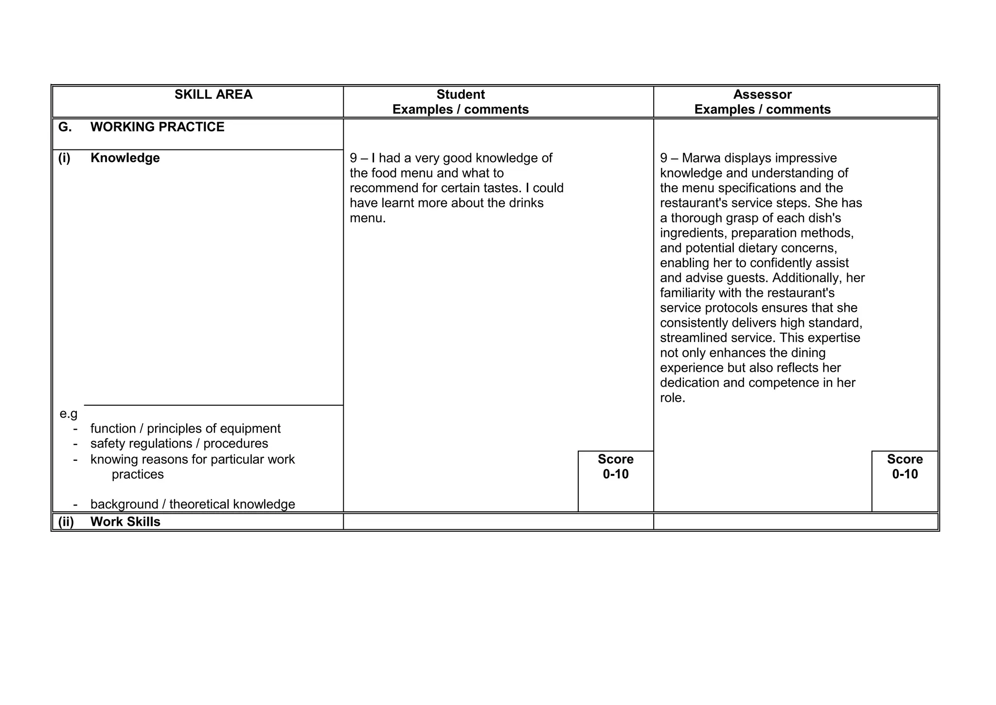 employability assessment form brasserie of light | PPT