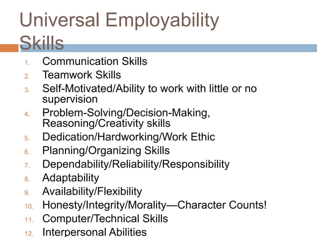 Employability skills