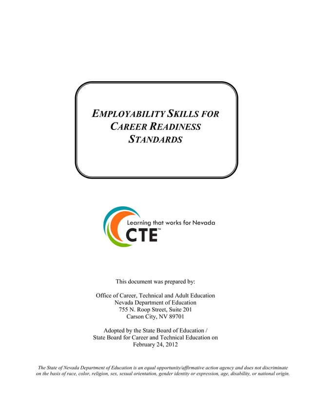 Employability skills for career readiness standards (6.5.2014) | PDF