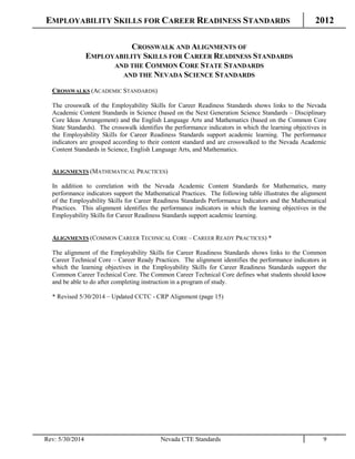 Employability skills for career readiness standards (6.5.2014) | PDF