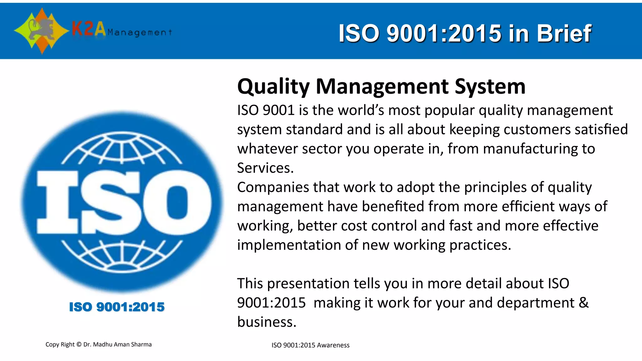 ISO 9001:2015 Awareness | PPTX
