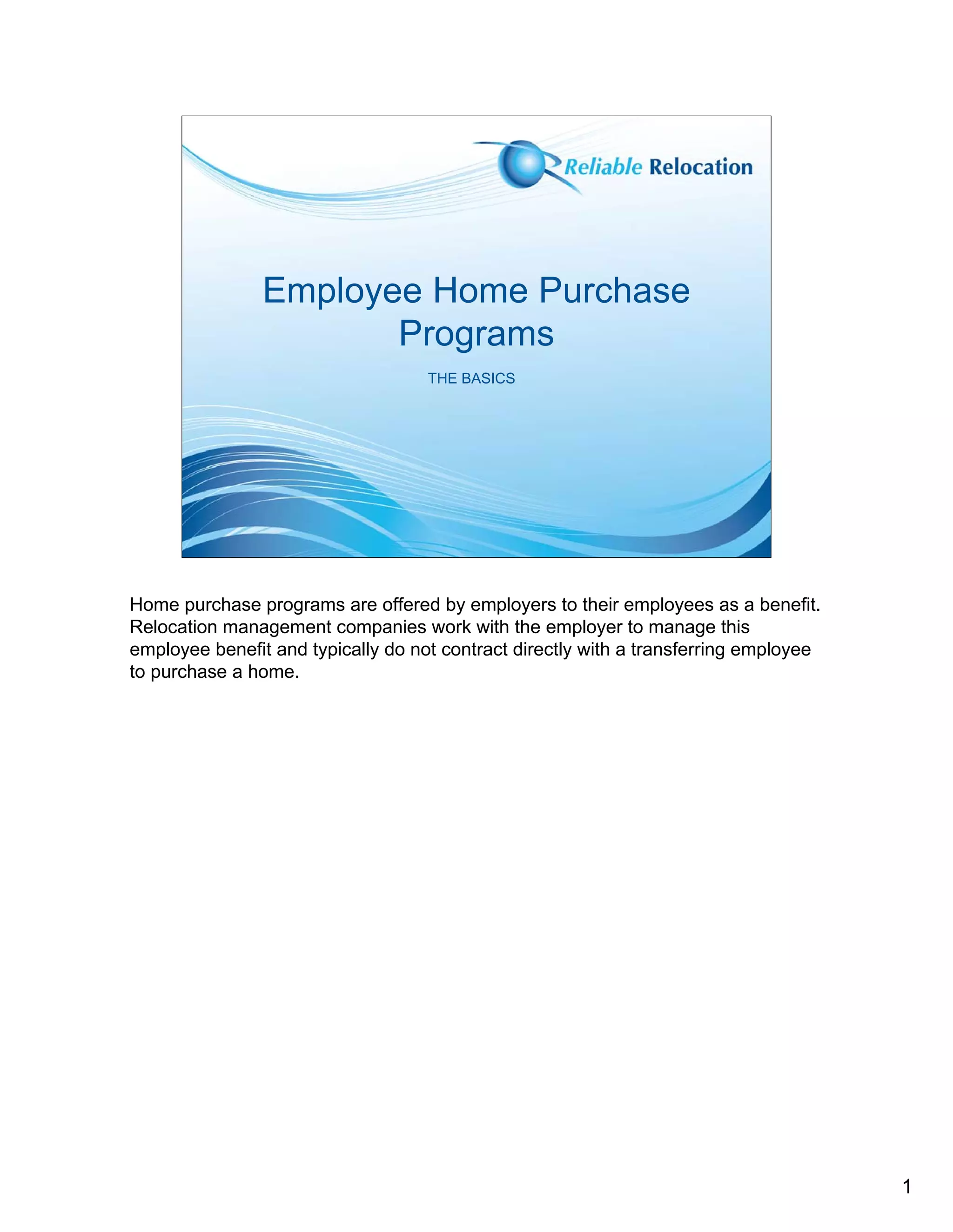 Employee Home Purchase Programs | PPT
