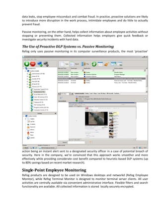 Employee monitoring solutions from Refog | PDF