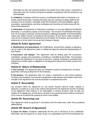 Employee non-disclosure-agreement-nda | DOCX | Law