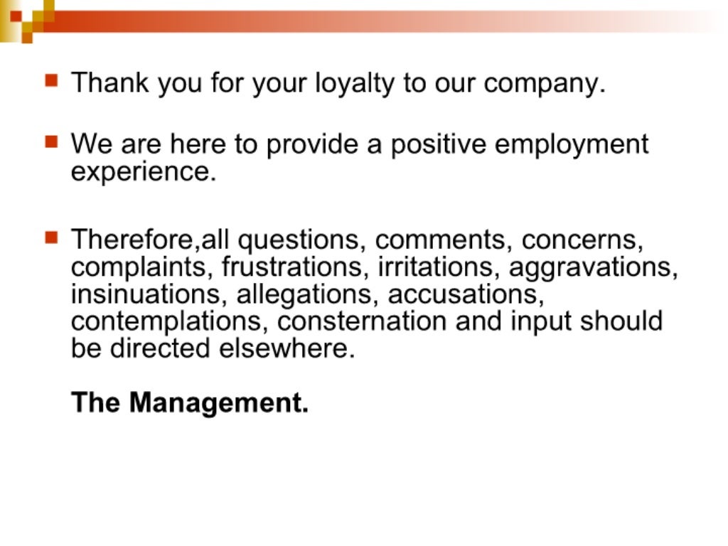 Employee Rules And Regulations