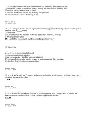Employee Training And Development 5th Edition Noe Test Bank | PDF